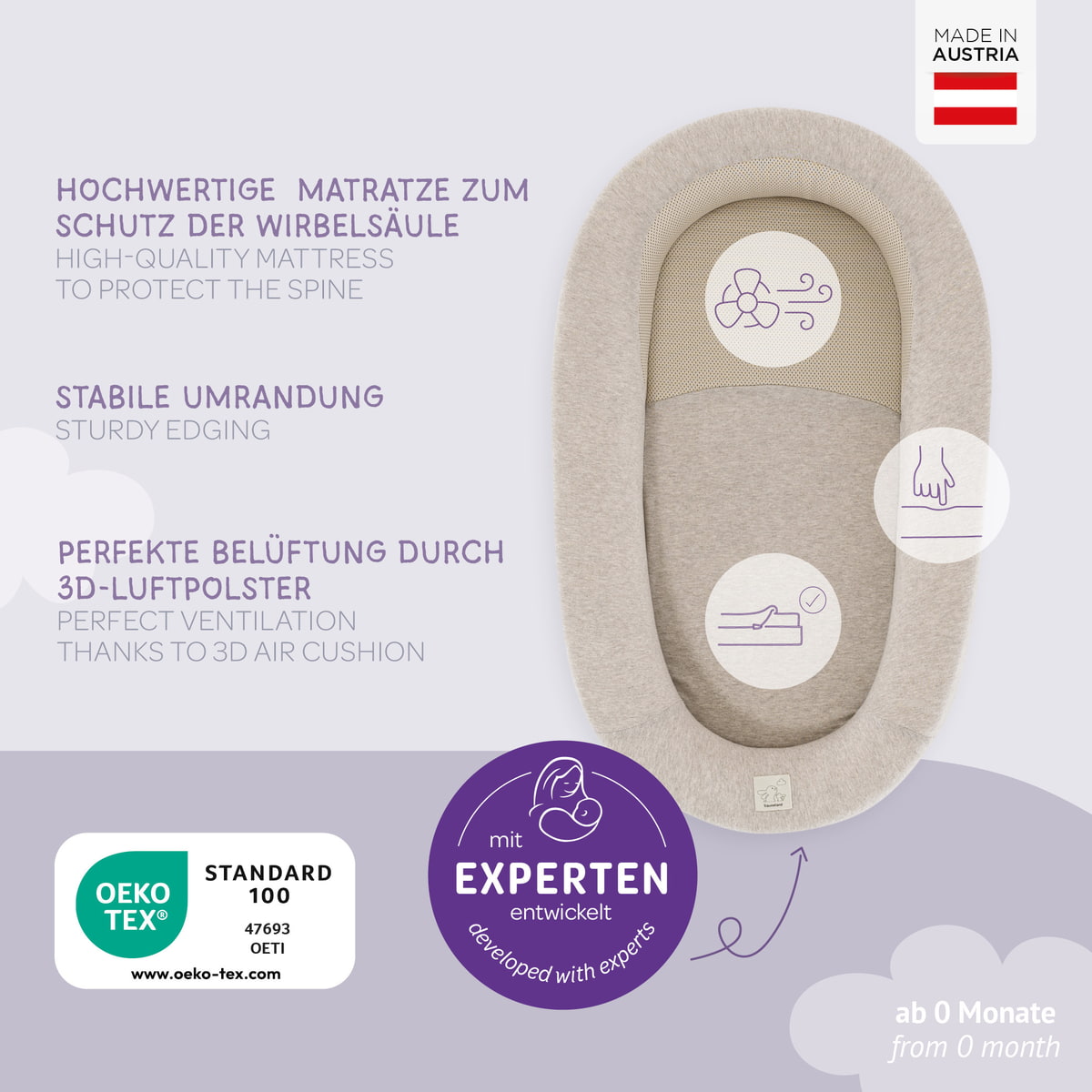 Nest HOME Air beige für Babys mit hochwertiger Matratze jetzt kaufen